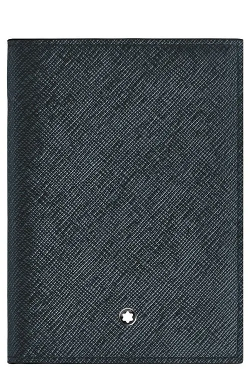 Montblanc Sartorial Leather Passport Case - Tweed Blue
