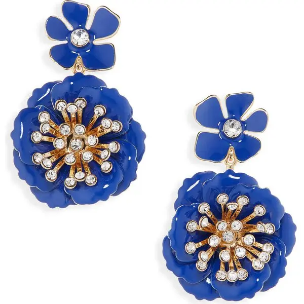 Carolina Herrera Floral Dangle Earrings - Bluebell