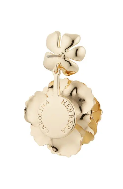 Carolina Herrera Floral Dangle Earrings - White