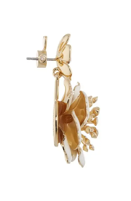 Carolina Herrera Floral Dangle Earrings - White