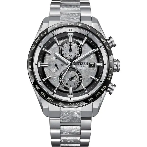 Citizen Attesa Worldtime Automatic Chronograph Bracelet Watch - Silverone
