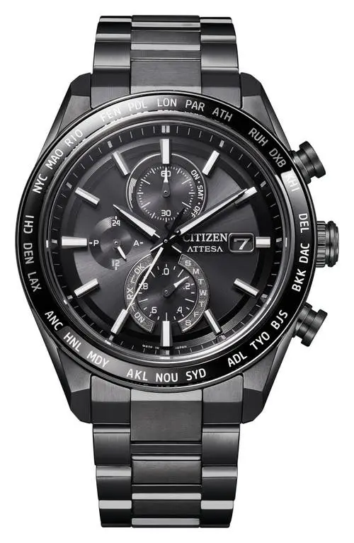 Citizen Attesa Atomic Timekeeping Chronograph Super Titanium™ Bracelet Watch - Grey