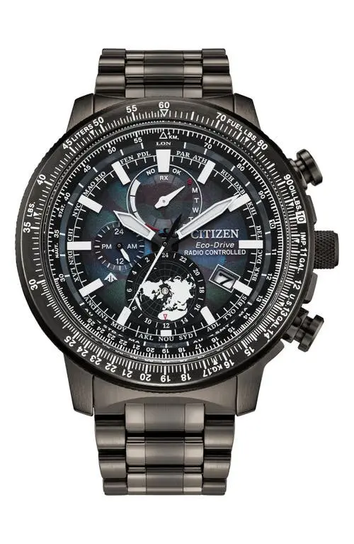Citizen Promaster Geo Trekker Gmt Eco-drive Bracelet Watch - Gray