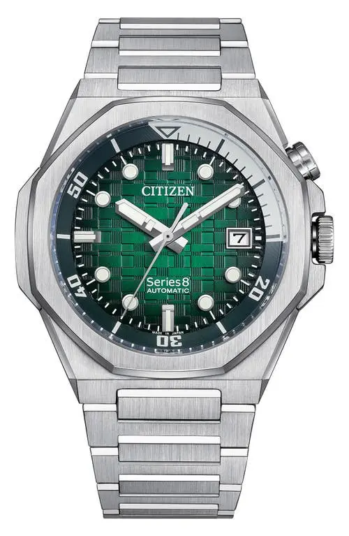 Citizen Series 8 890 Automatic Bracelet Watch - Green/silverone