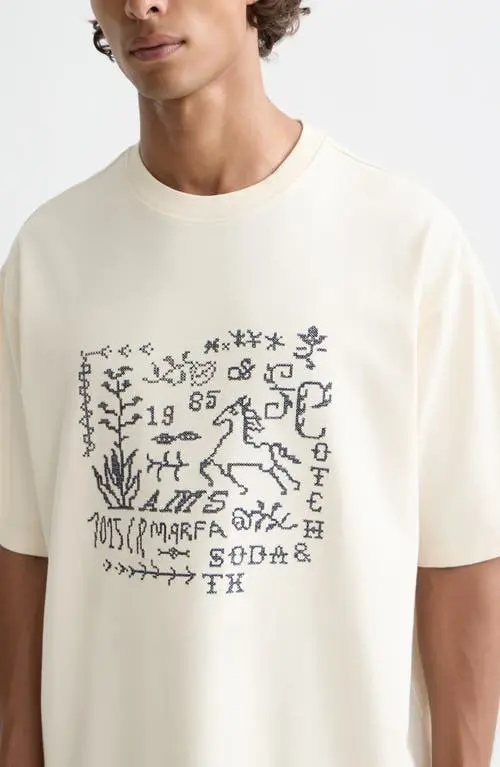 Scotch & Soda Cross-stitched Artwork Cotton T-shirt