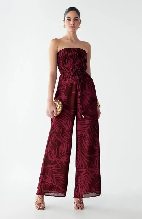 BWLDR Alias Jumpsuit - Burgundy Palms