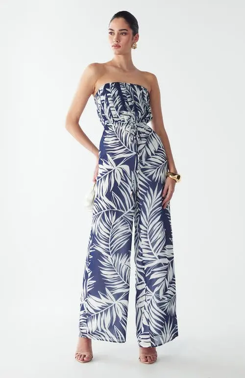 BWLDR Alias Jumpsuit - Navy Palms