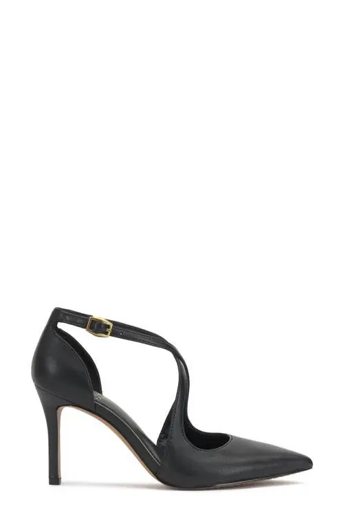 Vince Camuto Noreta Ankle Strap Pointed Toe Pump - Black Ecoshe