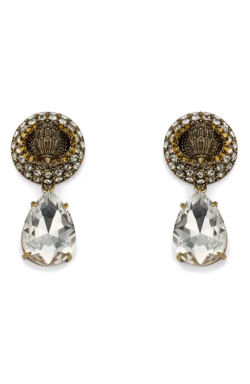 Kurt Geiger Crystal Eagle Drop Earrings - Brass/crystal