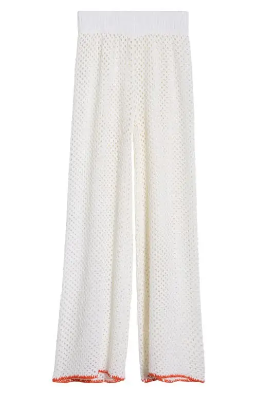 Elan Metallic Open Stitch Cover-up Pants - White
