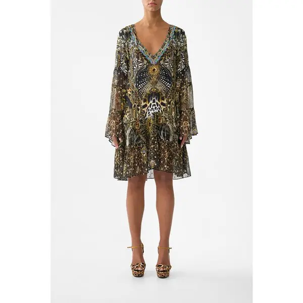Camilla A-line Gathered Panel Dress