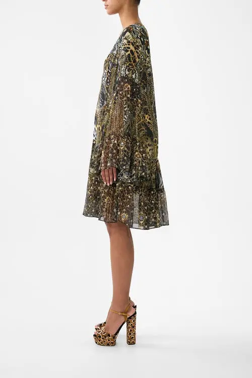 Camilla A-line Gathered Panel Dress