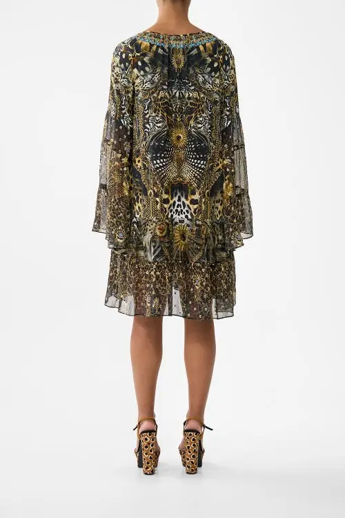 Camilla A-line Gathered Panel Dress
