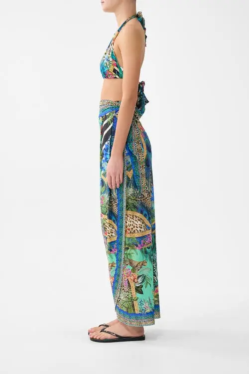 Camilla Draped Wrap Maxi Sarong With Tie Waist