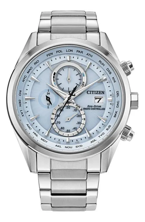 Citizen Sport Luxury Atomic Timekeeping Bracelet Watch - Silverone