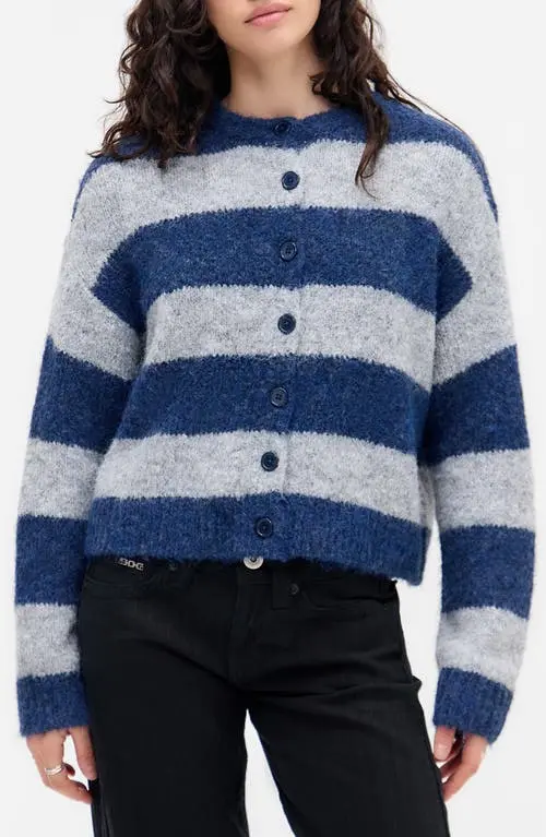 BDG URBAN OUTFITTERS Dakota Stripe Cardigan - Navy Stripe