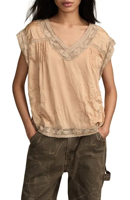 Lucky Brand Lace Cap-sleeve Top