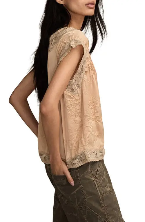 Lucky Brand Lace Cap-sleeve Top