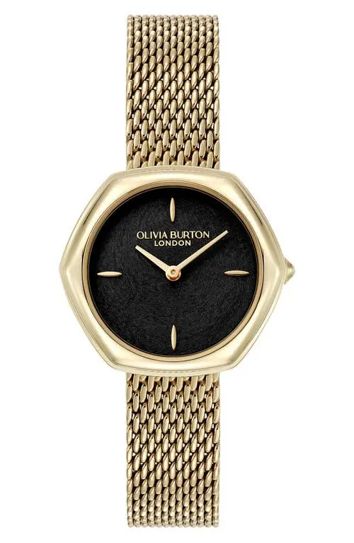 OLIVIA BURTON Charing Mesh Strap Watch - Black