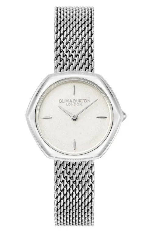 OLIVIA BURTON Charing Mesh Strap Watch - Silver