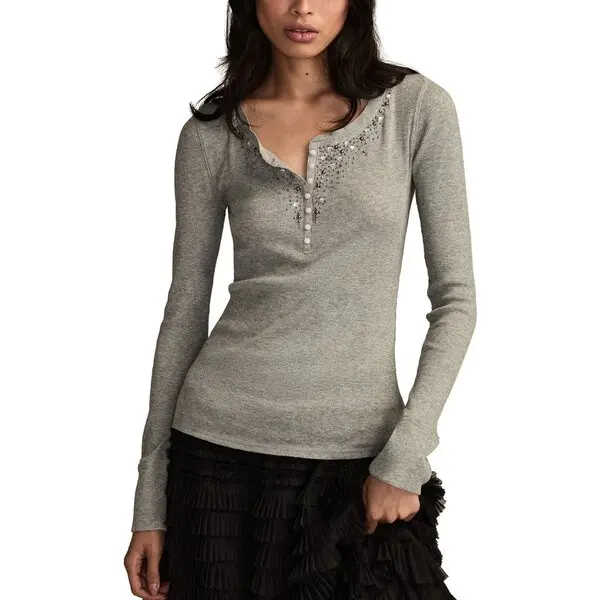 Lucky Brand Beaded Henley