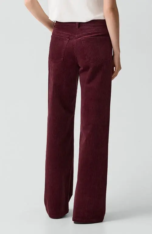 Theory Wide Leg Corduroy Trousers - Port Red