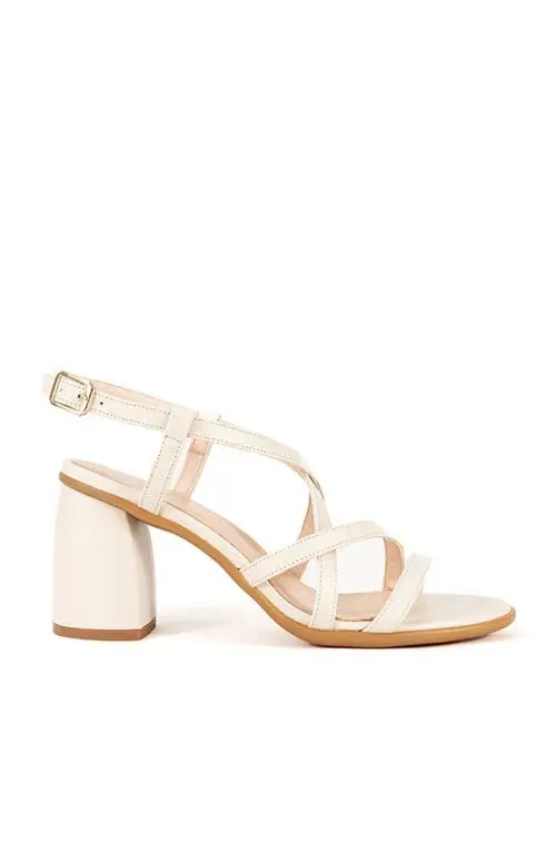 MENINA STEP Cloe Leather Heeled Sandal - Ivory