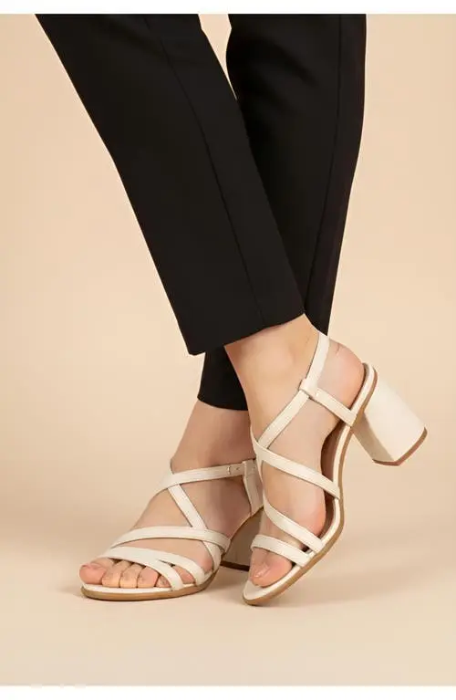 MENINA STEP Cloe Leather Heeled Sandal - Ivory