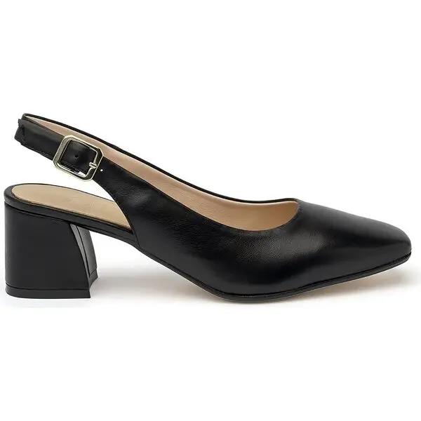MENINA STEP Pia Leather Slingback Pump - Black