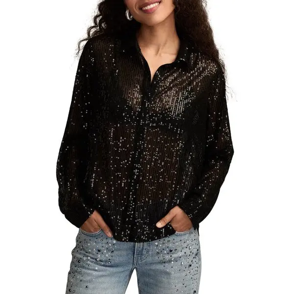 Lucky Brand Sequin Button-front Shirt