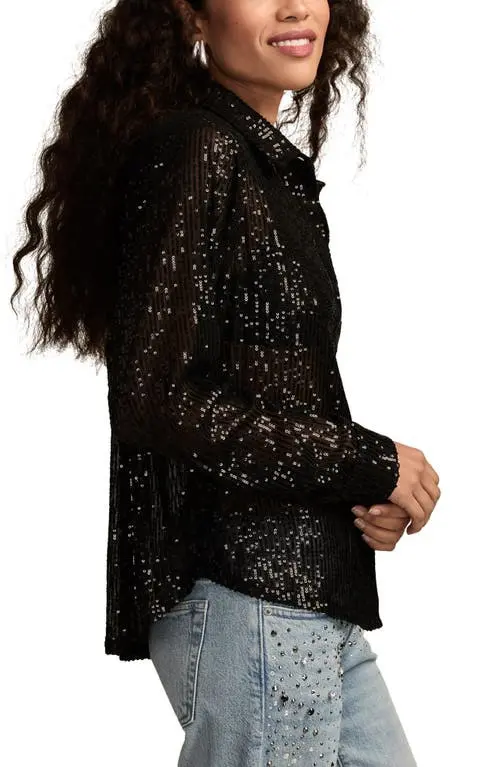 Lucky Brand Sequin Button-front Shirt