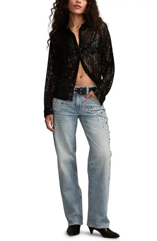 Lucky Brand Sequin Button-front Shirt