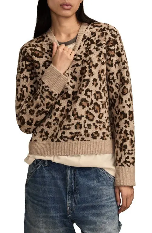 Lucky Brand Animal Print Crewneck Sweater
