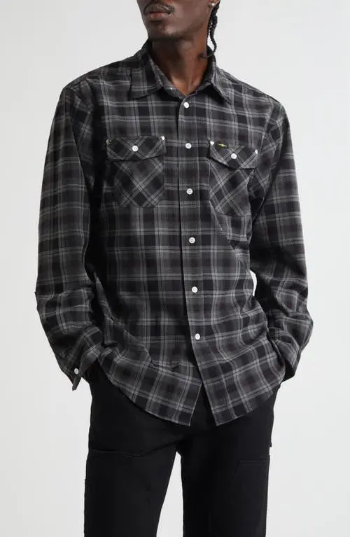 PHIPPS Workshop Plaid Flannel Button-up Shirt - Charcoal Plaid