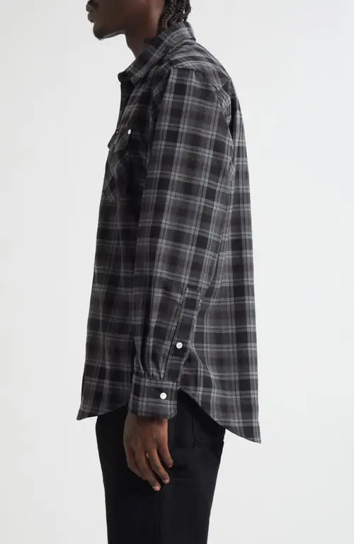 PHIPPS Workshop Plaid Flannel Button-up Shirt - Charcoal Plaid