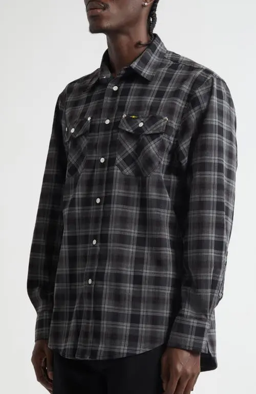 PHIPPS Workshop Plaid Flannel Button-up Shirt - Charcoal Plaid