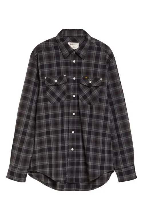 PHIPPS Workshop Plaid Flannel Button-up Shirt - Charcoal Plaid