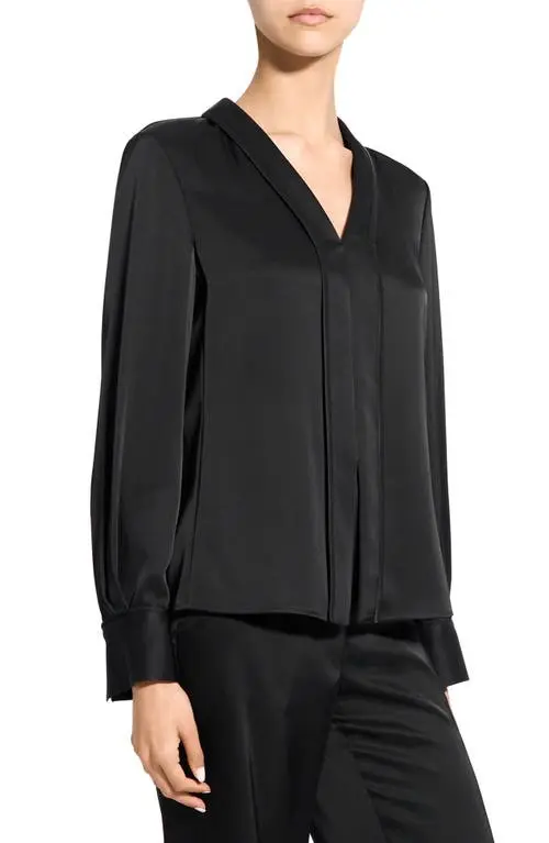 Theory Satin V-neck Top