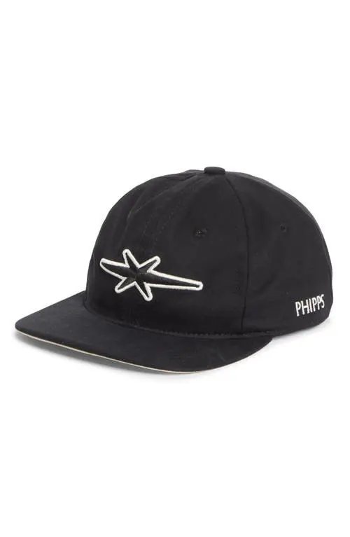 PHIPPS Star Logo Embroidered Baseball Cap - Washed Black