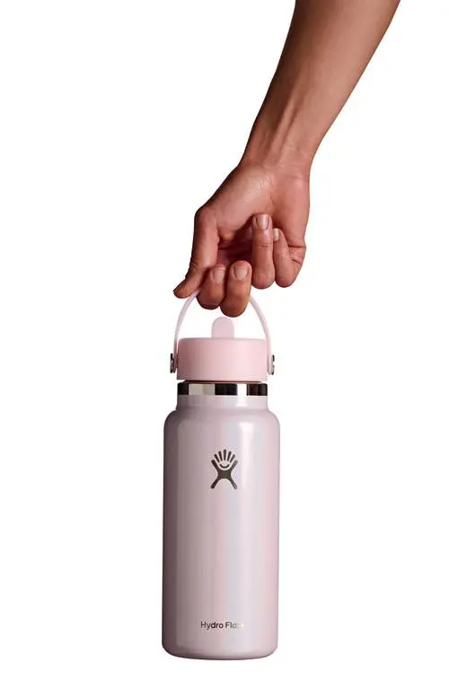 HYDRO FLASK 32-ounce Wide Mouth Flex Straw Cap Bottle - Glimmer Pink