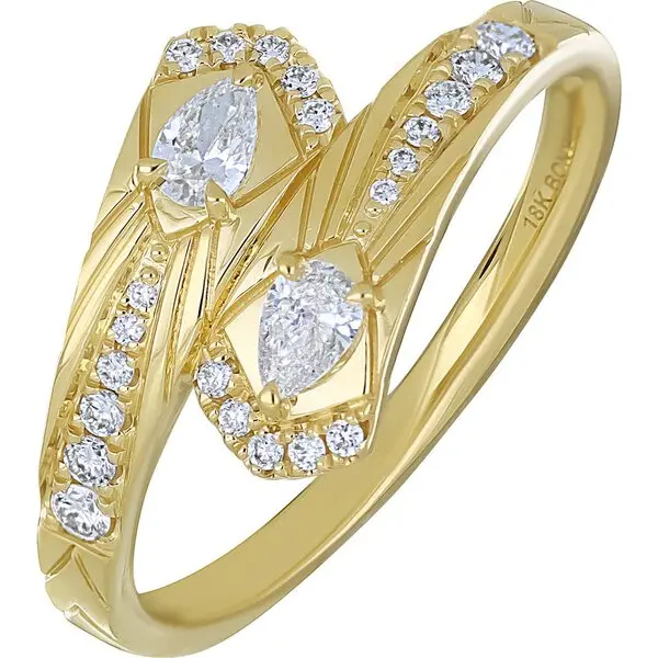 Bony Levy Cleo 18k Gold Diamond Crossover Ring - 18k Yellow Gold