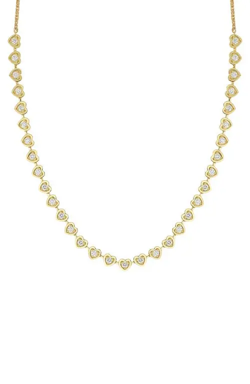 Bony Levy Kiera Heart Link Tennis Necklace - 18k Yellow Gold