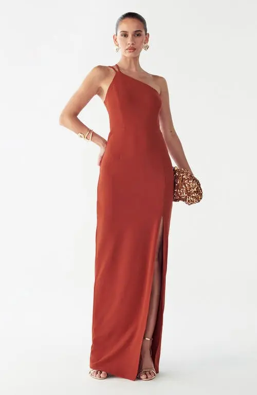 BWLDR Boston One-shoulder Maxi Dress - Copper