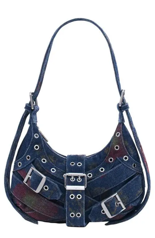 Desigual Grommet Trim Faux Leather Shoulder Bag