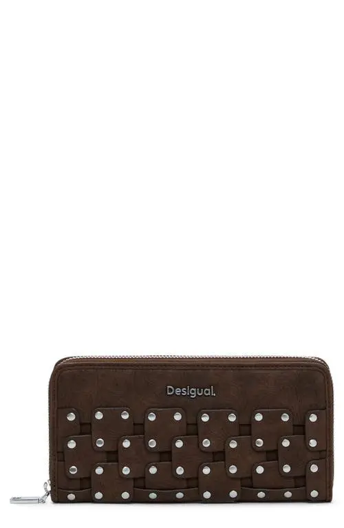 Desigual Long Studded Wallet - Dark Brown