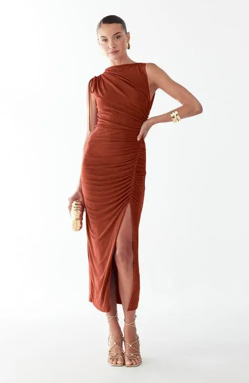 BWLDR Eternity Fit And Flare Maxi Dress - Copper