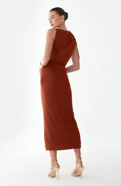 BWLDR Eternity Fit And Flare Maxi Dress - Copper