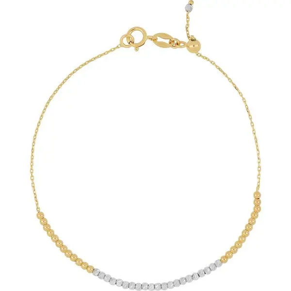 Bony Levy 14k Gold Beaded Chain Bracelet - 14k White Yellow Gold