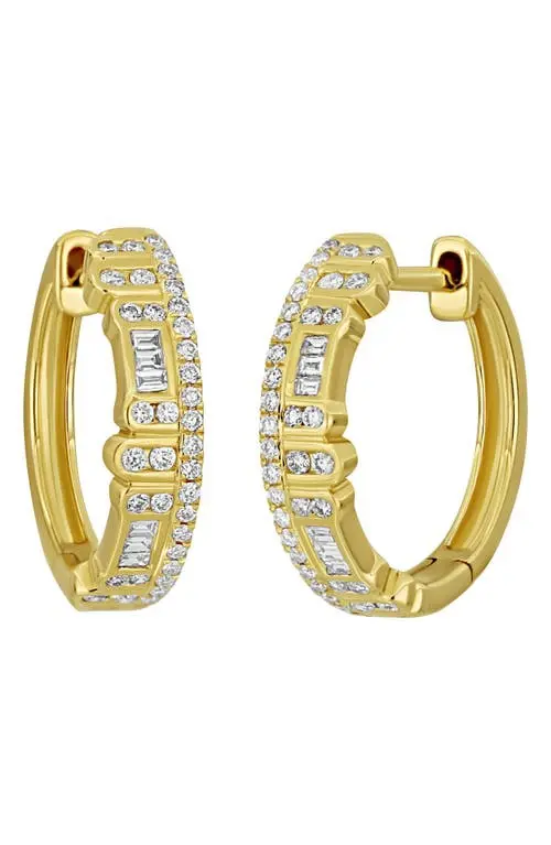 Bony Levy Florentine 18k Gold Diamond Huggie Hoop Earrings - 18k Yellow Gold