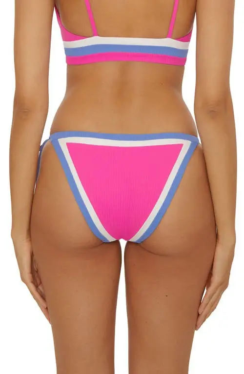BECCA By Rebecca Virtue Coast Line Side Tie Bikini Bottoms - Rose Berry